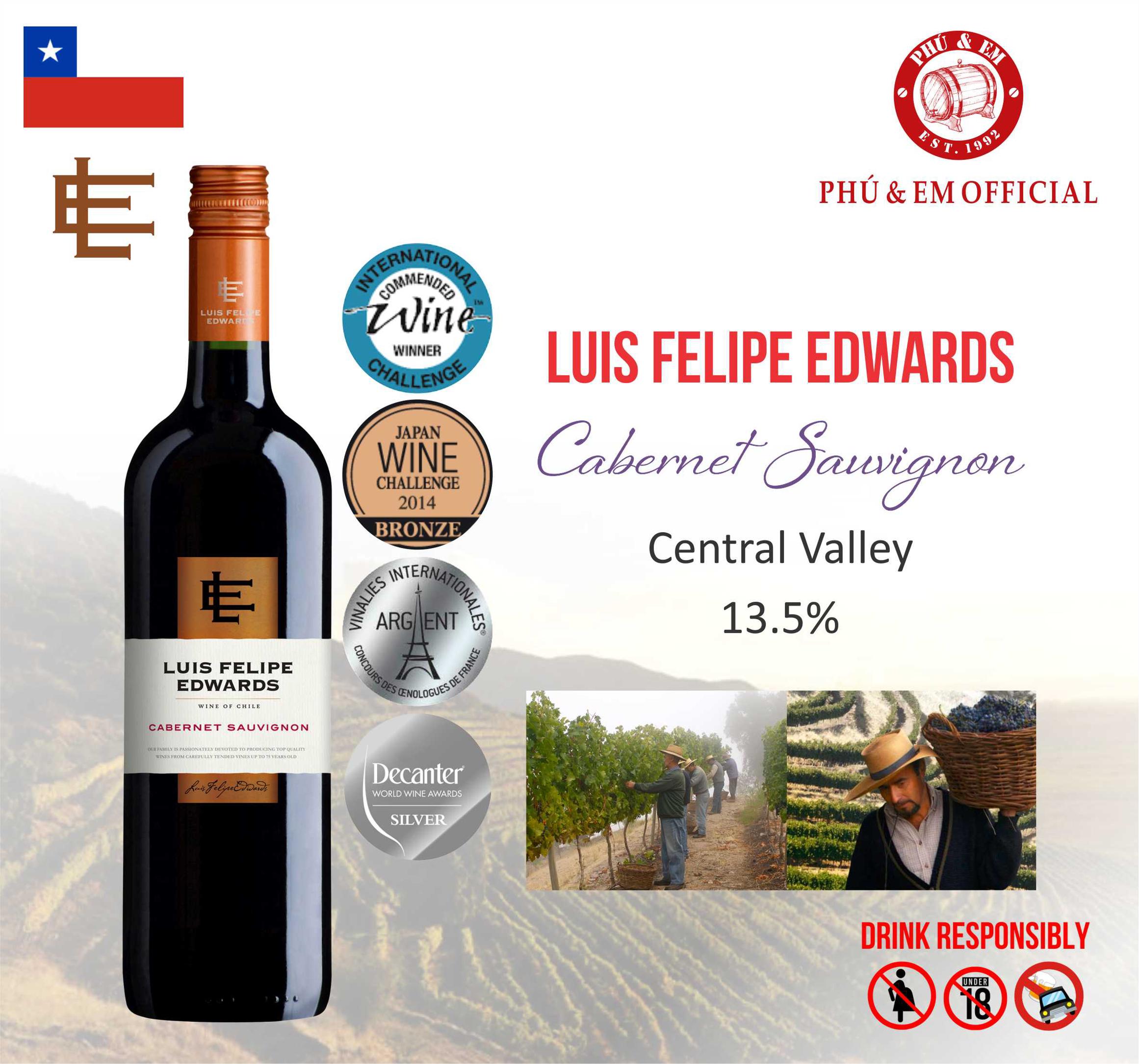 Rượu Vang Đỏ Chile Luis Felipe Edwards Cabernet Sauvignon – PHU EM FOOD ...