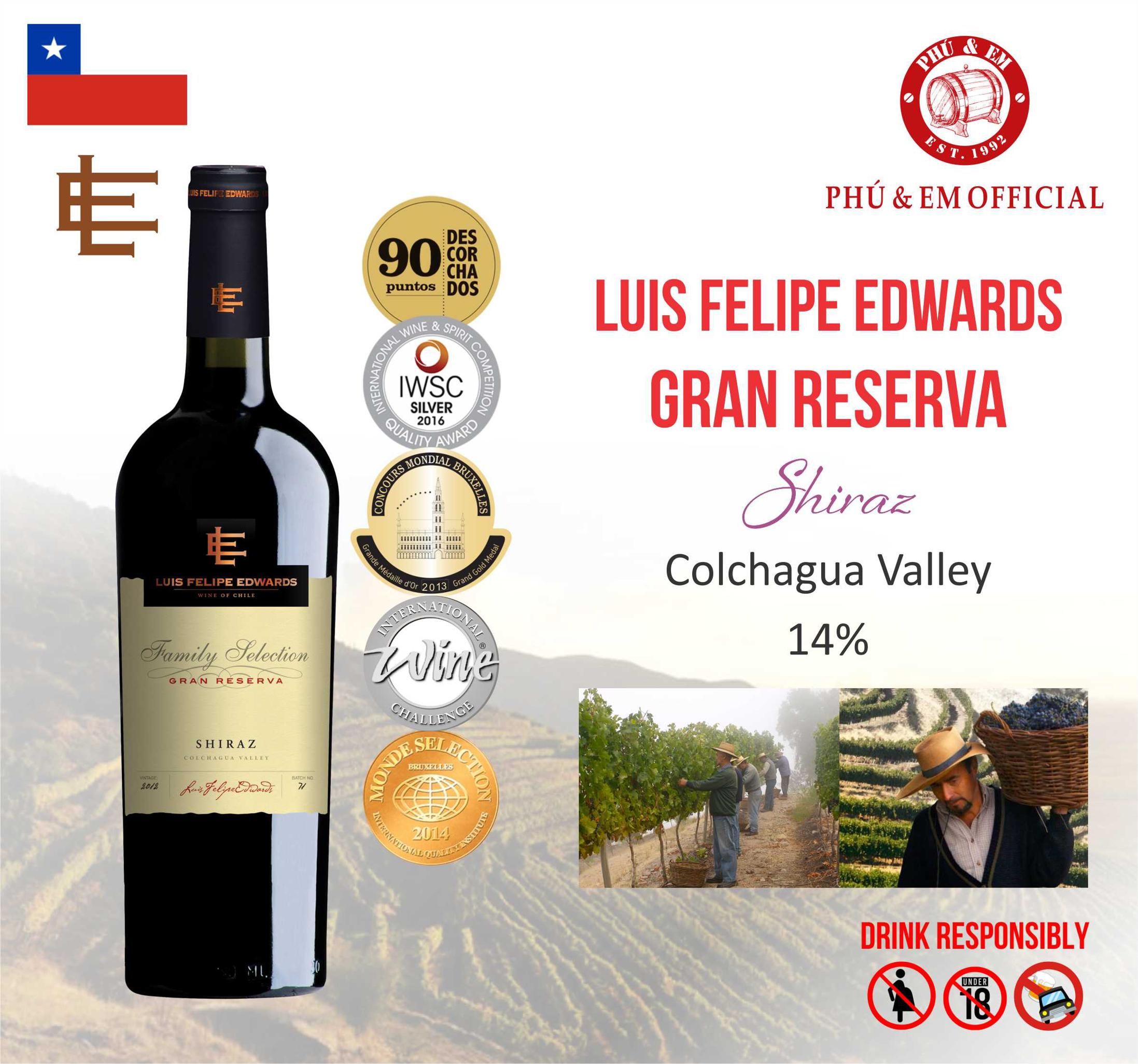 Rượu Vang Đỏ Chile Luis Felipe Edwards Gran Reserva Shiraz – PHU EM ...