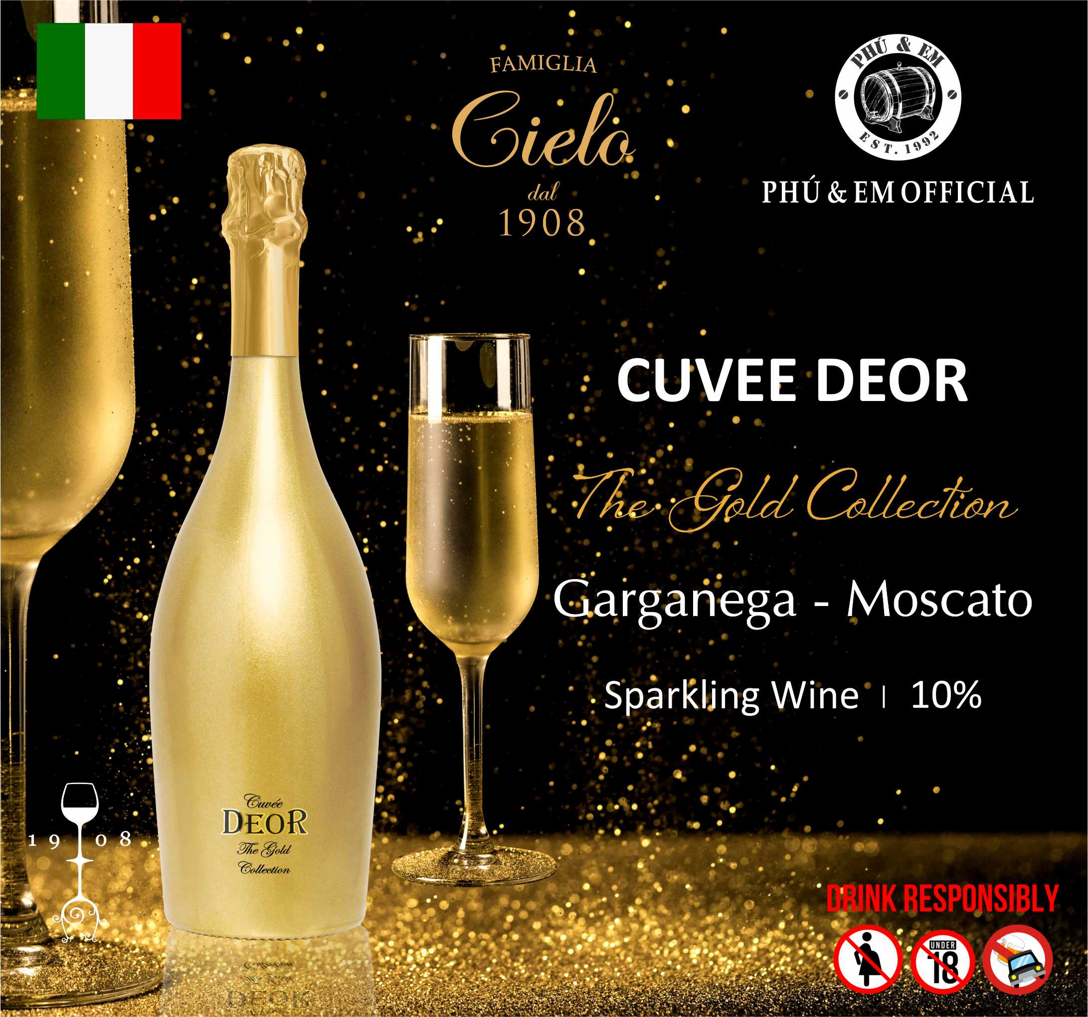 Rượu Vang Nổ Ý Cuvee Deor The Gold Collection Spumante Extra Dry – PHU ...